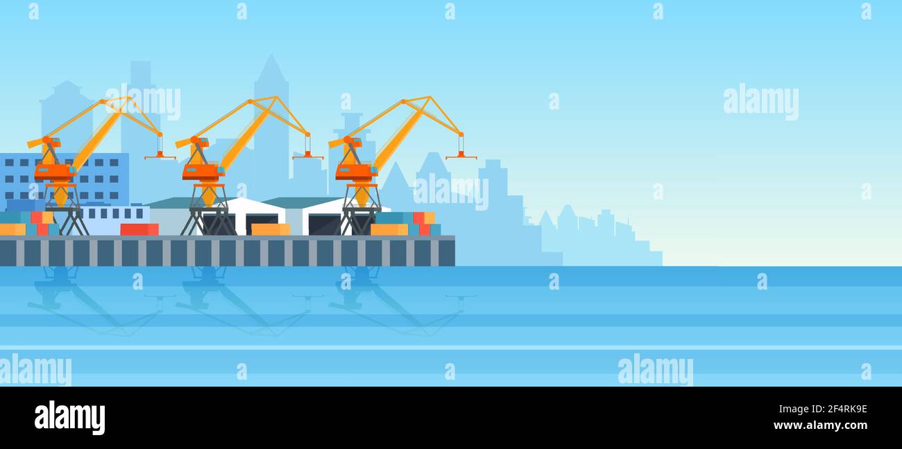 Pier of seaport Stock Vector Images - Alamy
