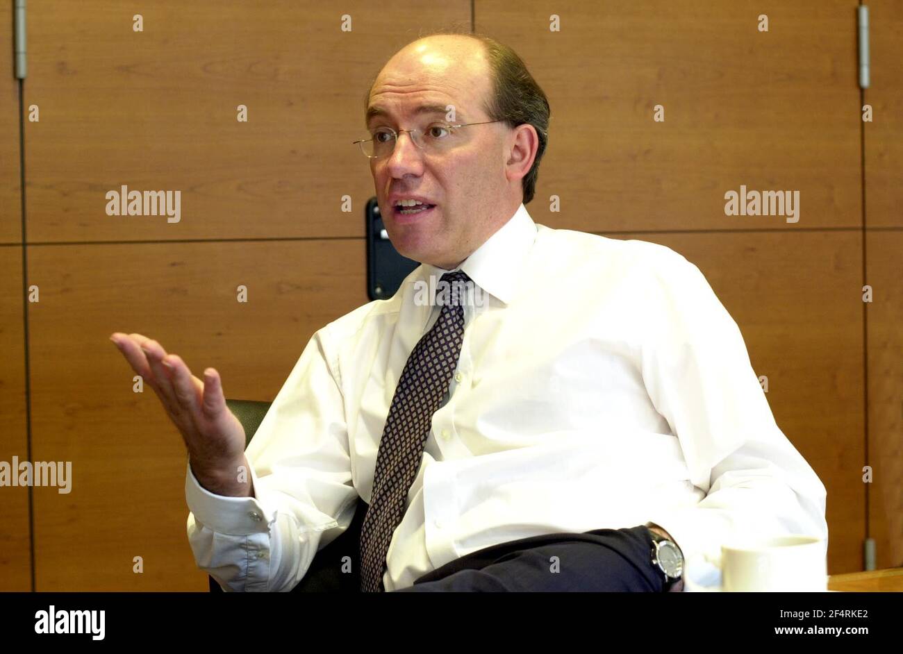 James Crosby Chief Executive of the Halifax Bank talking at a meeting ...