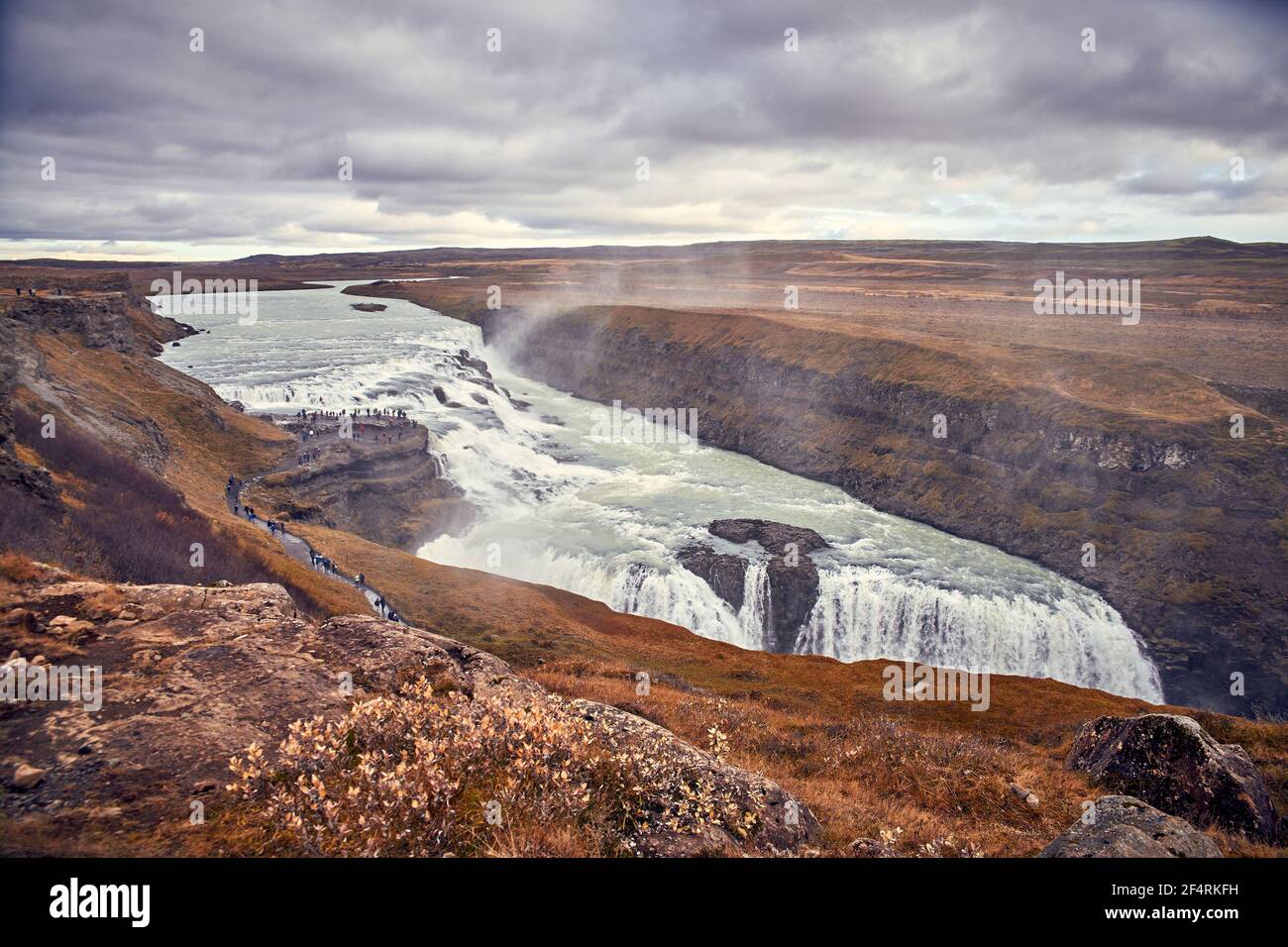 Aerial view waterfall gullfoss in hi-res stock photography and images ...