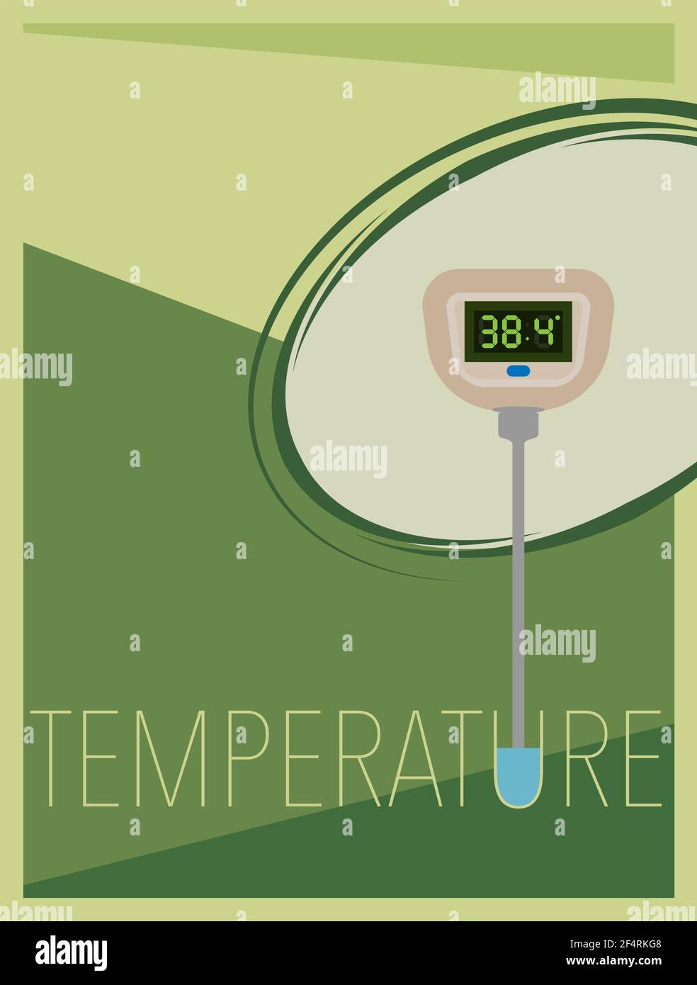 Temperature Food Digital Thermometer Minimal Design Vector Art ...
