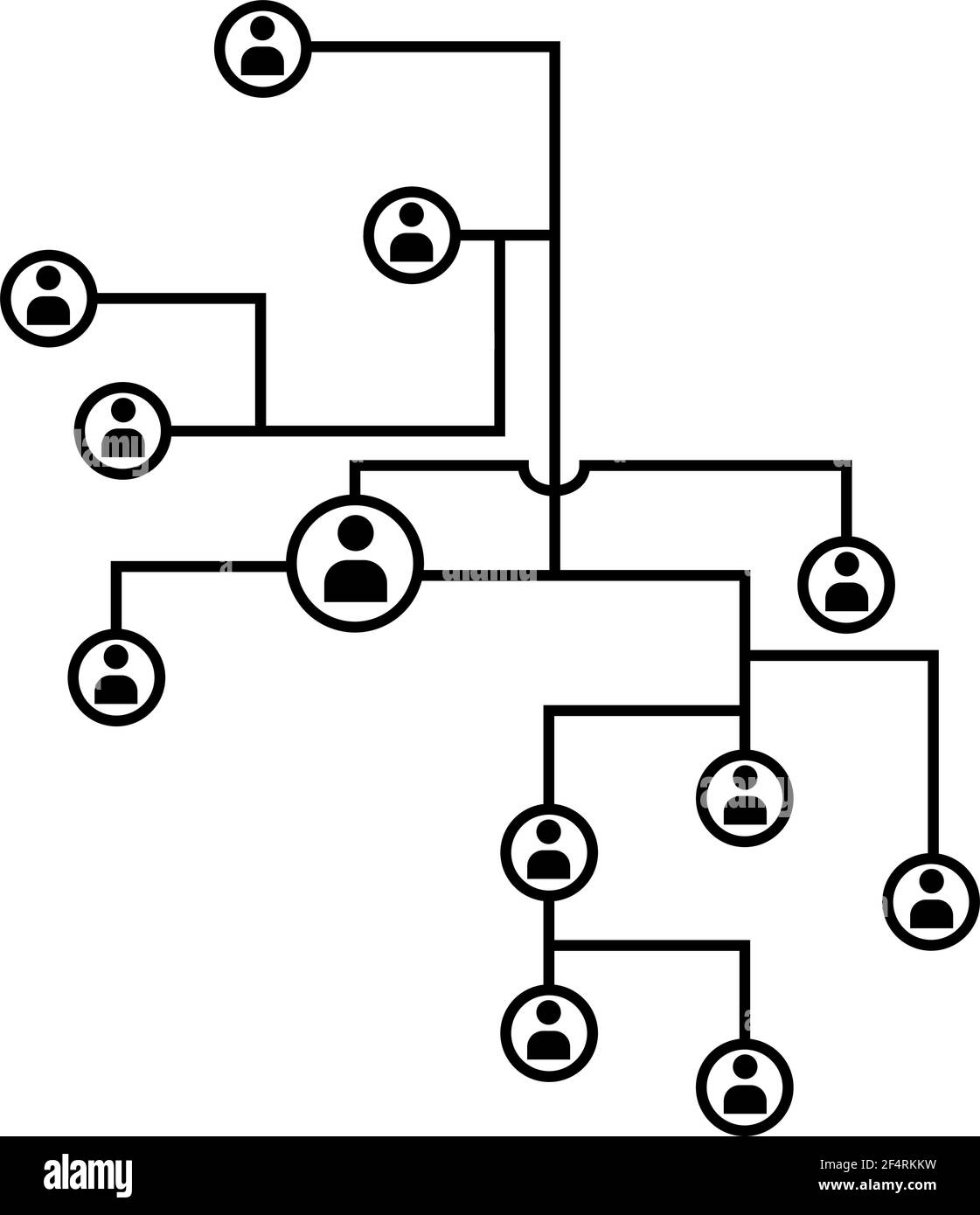Network Connection, Hub, Social Network Isolated Flat Line Icon Vector ...