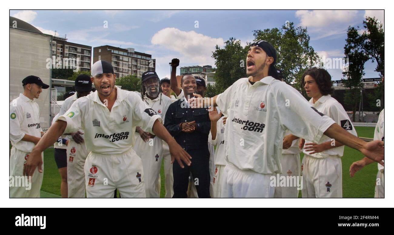 Cricket ledgend Brian Lara is entertained by members of the L.A. based ...