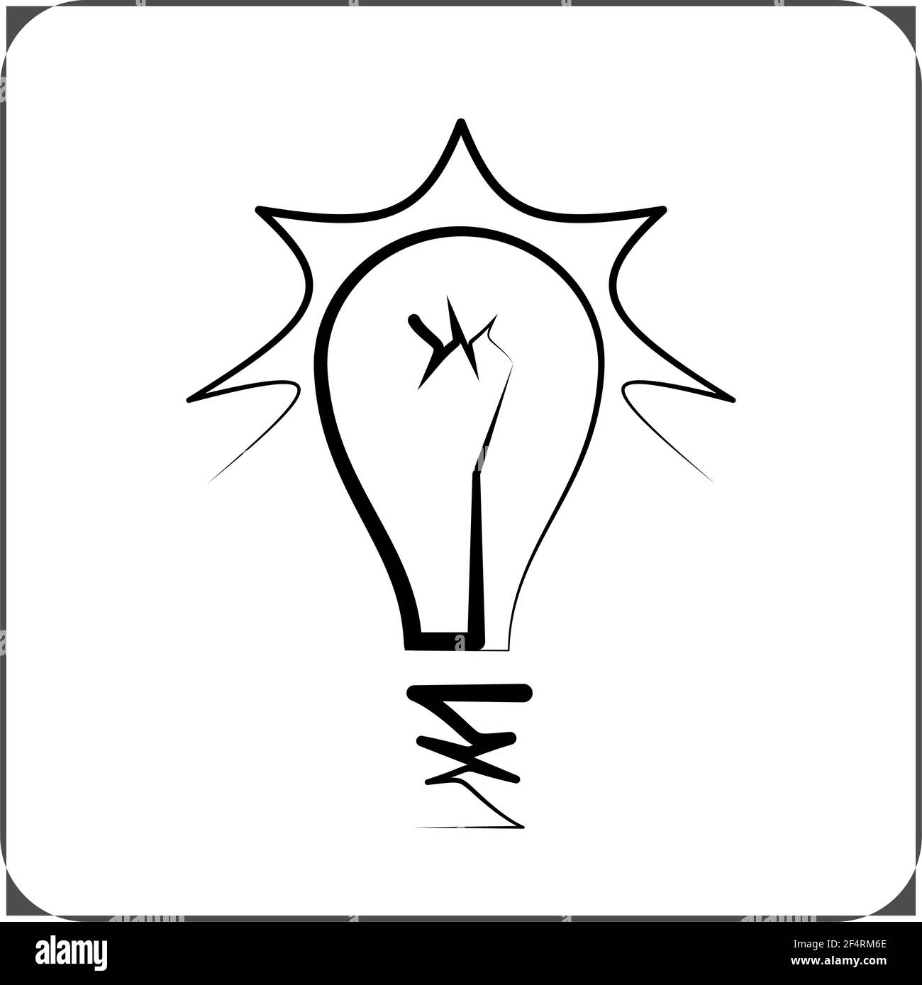 Bulb Icon Calligraphic Design Vector Art Illustration Stock Vector ...