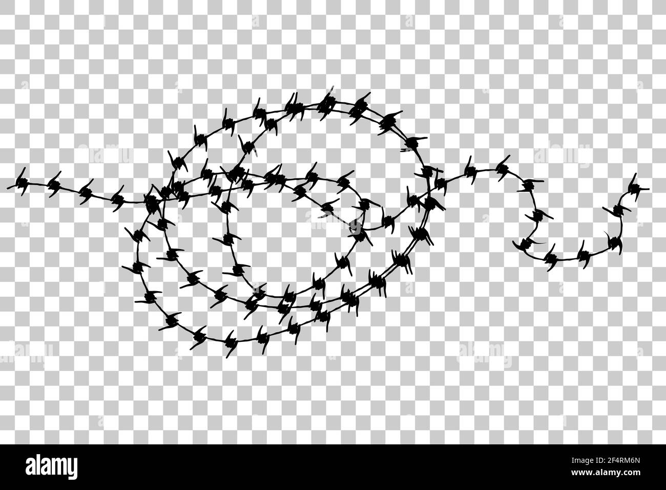 Seamless Silhouette Curl Barbed Wire, at transparent effect background ...