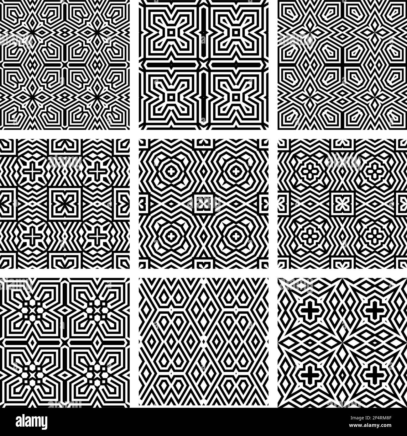 Seamless Pattern Collection Creative Vector Art Illustration Stock ...