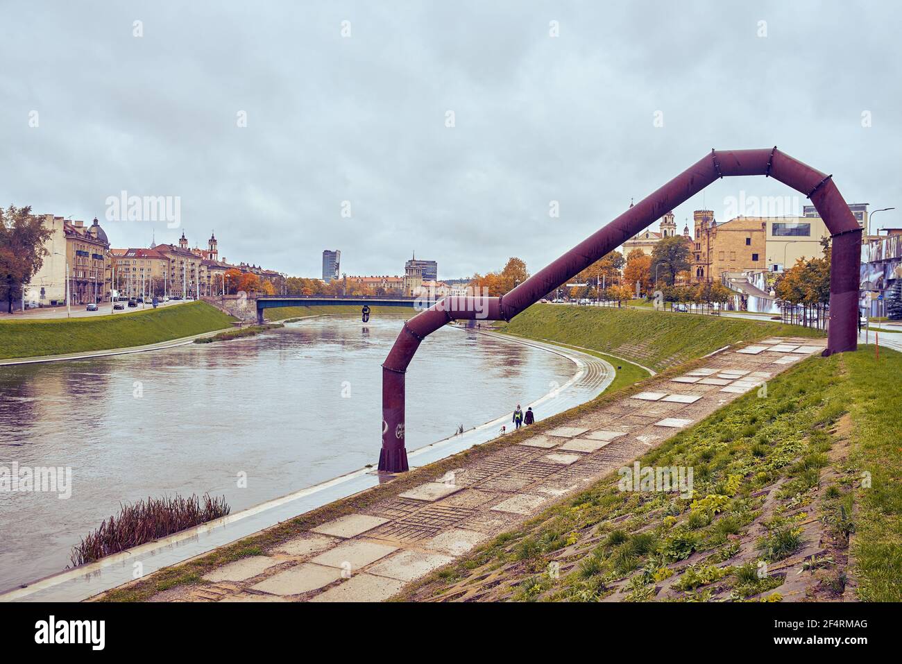 View of the Neris River in Vilnius Stock Photo - Alamy
