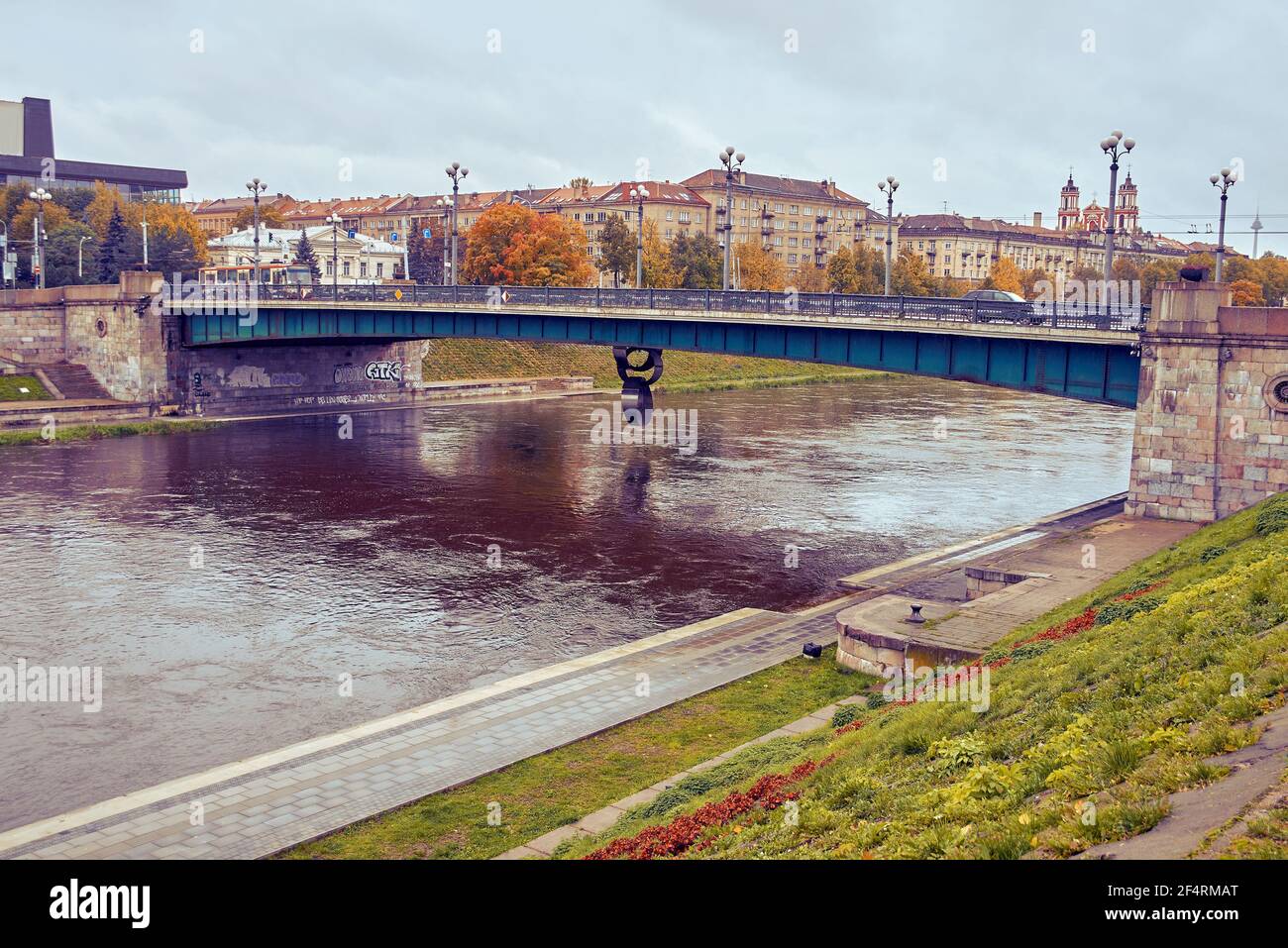 View of the Neris River in Vilnius Stock Photo - Alamy