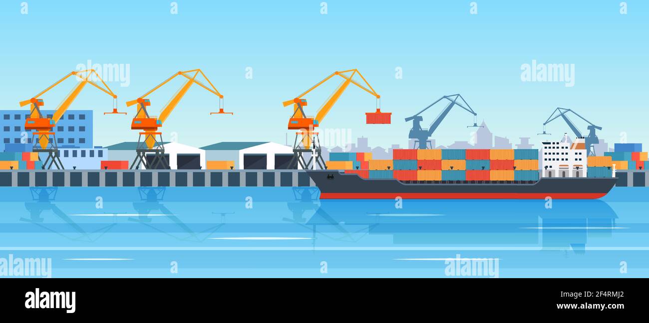 Building river port Stock Vector Images - Alamy