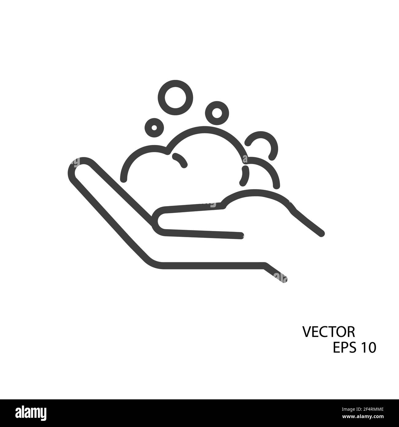 Hands washing flat icon. Pictogram for web. Line stroke. Isolated on ...