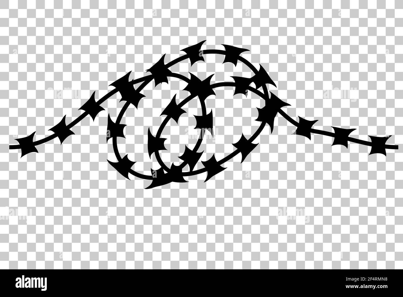 Seamless Silhouette Curl Barbed Wire, at transparent effect background ...