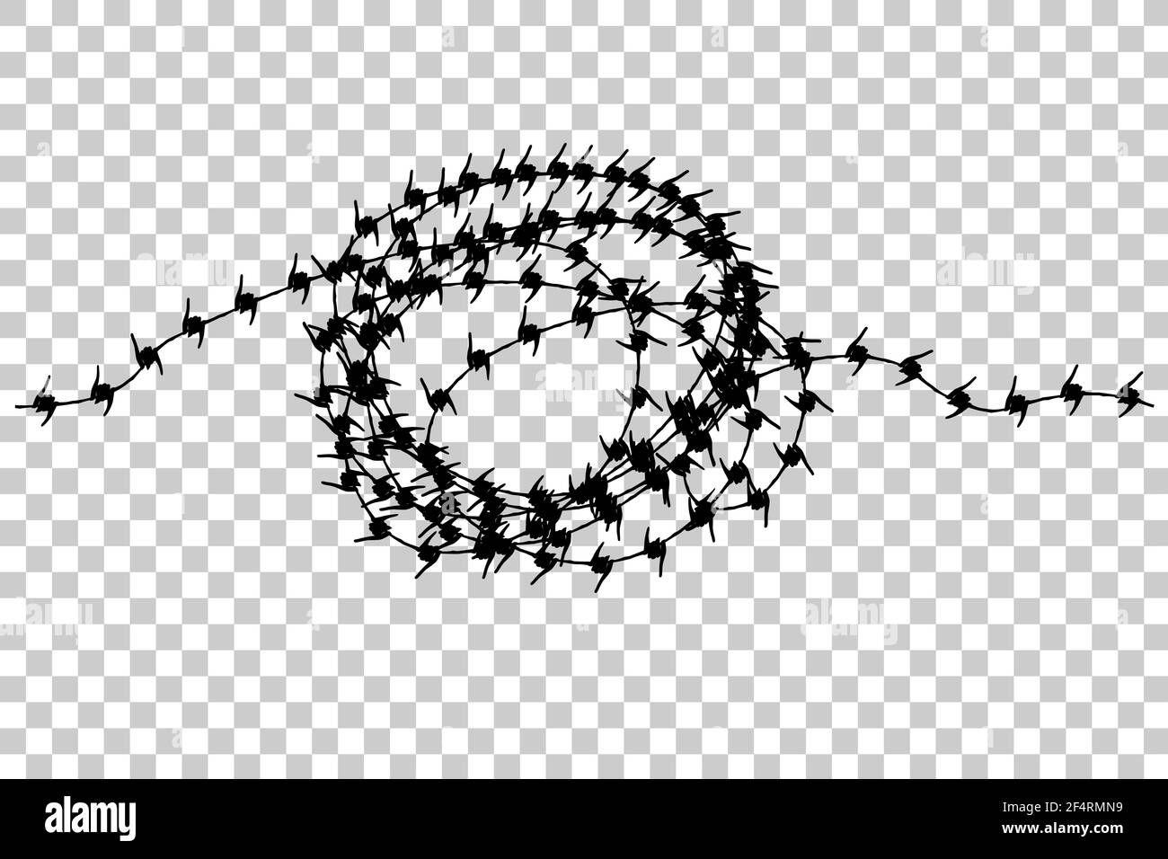 Seamless Silhouette Curl Barbed Wire, at transparent effect background ...