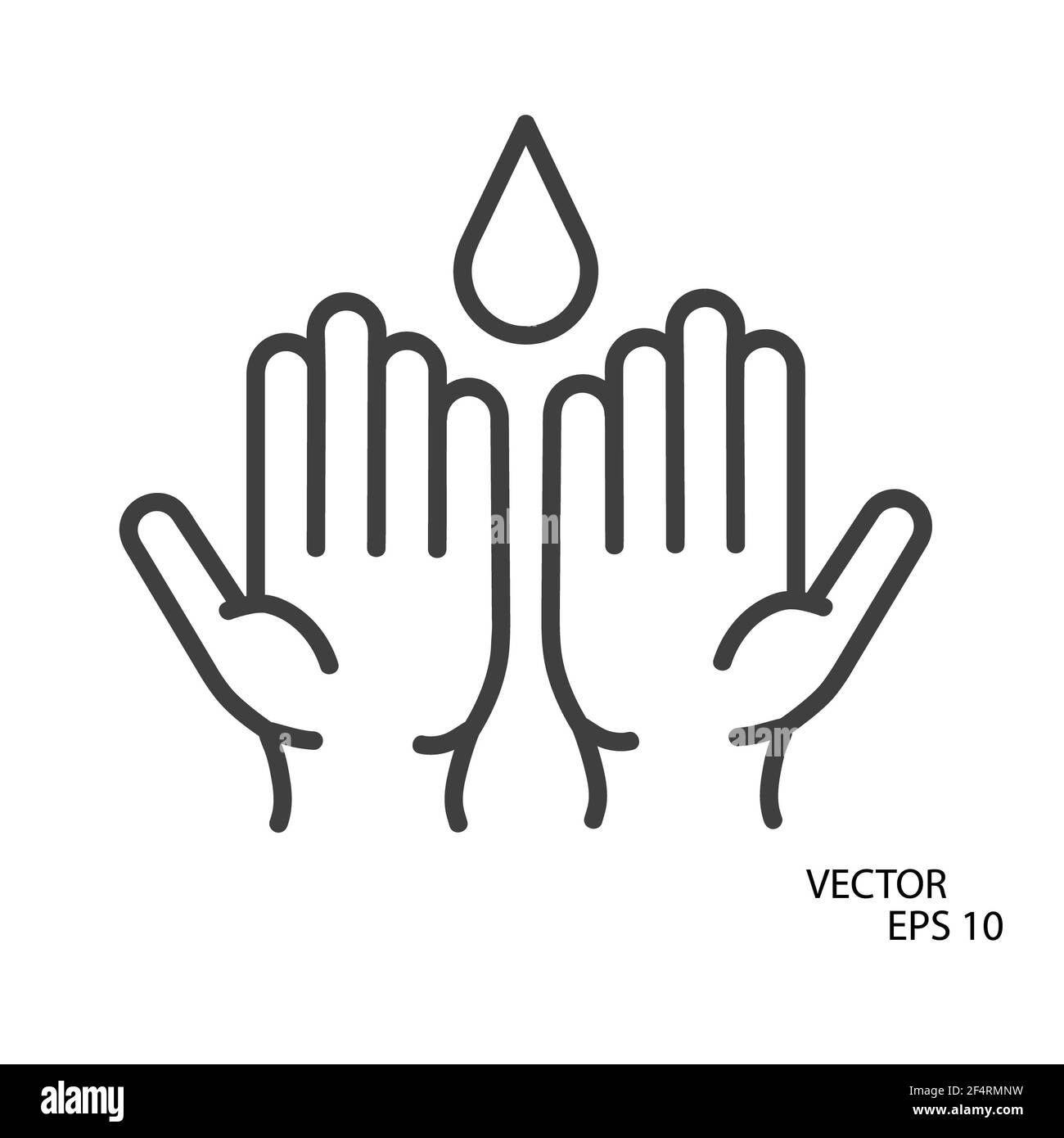 Hands washing flat icon. Pictogram for web. Line stroke. Isolated on ...