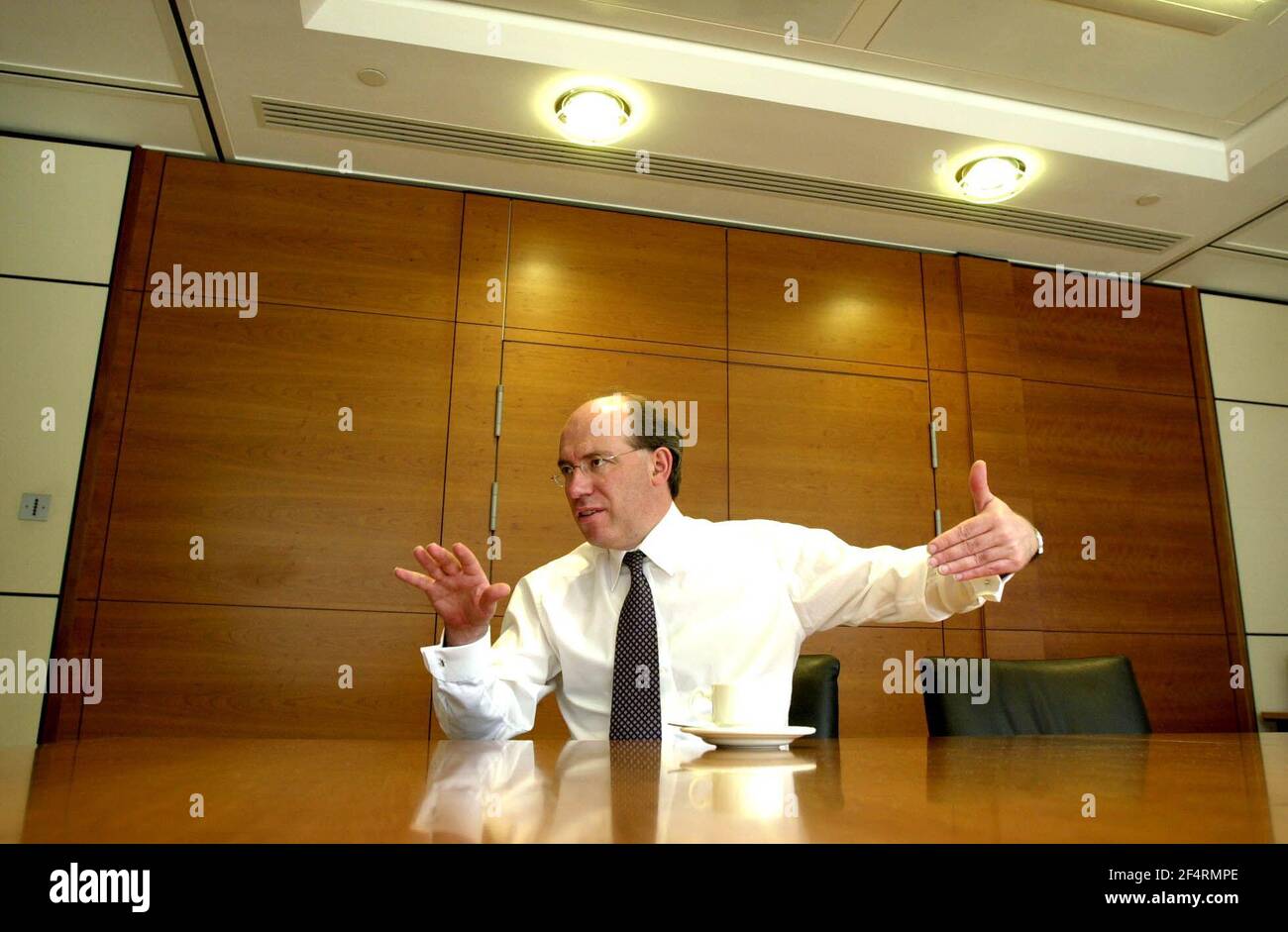 James Crosby Chief Executive of the Halifax Bank talking at a meeting ...