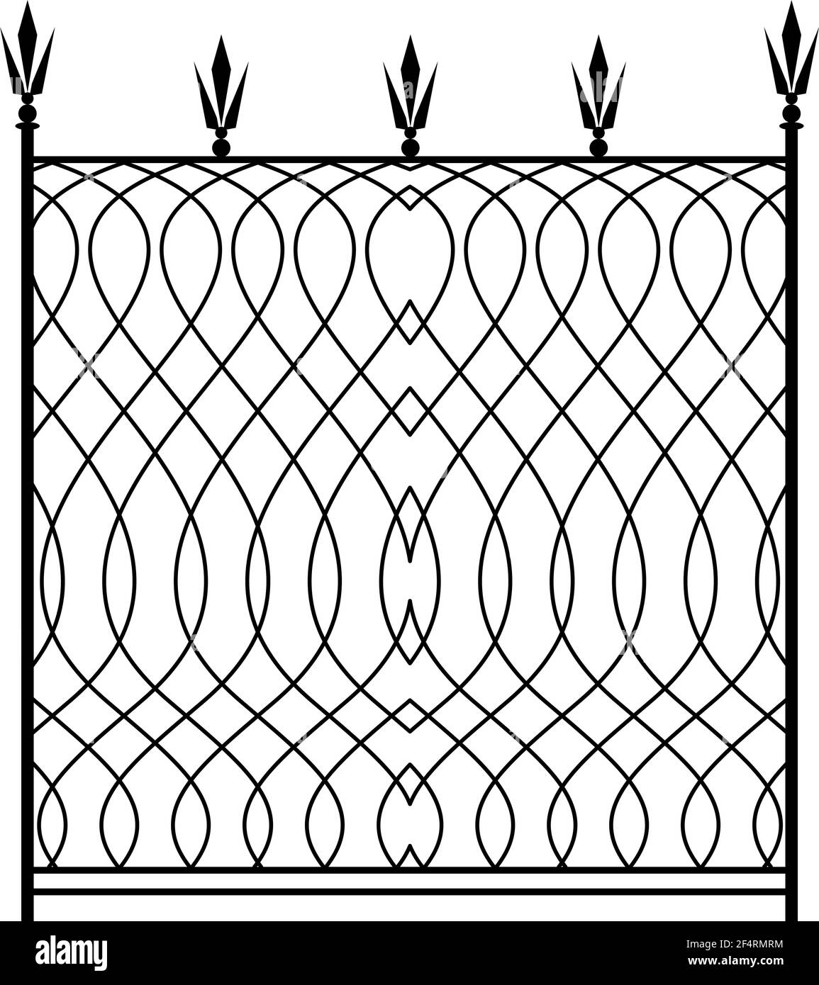 Wrought Iron Gate, Ornamental Design Vector Illustration Stock Vector ...