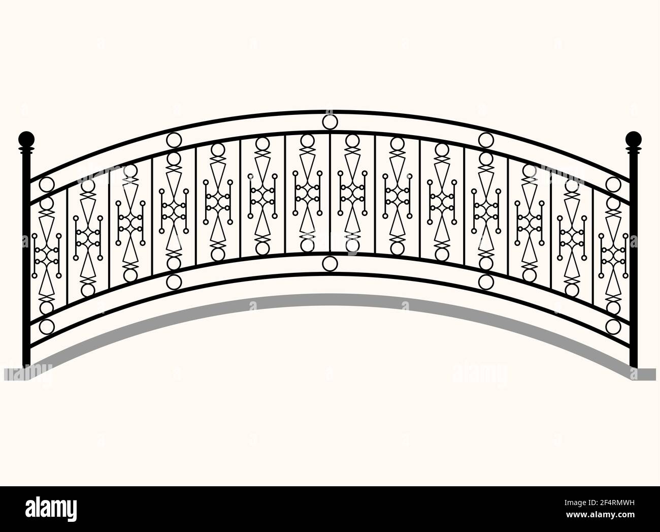 Arch Bridge Railing Vector Illustration Stock Vector Image & Art - Alamy
