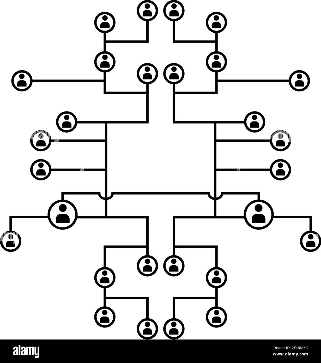 Network Connection, Hub, Social Network Isolated Flat Line Icon Vector ...
