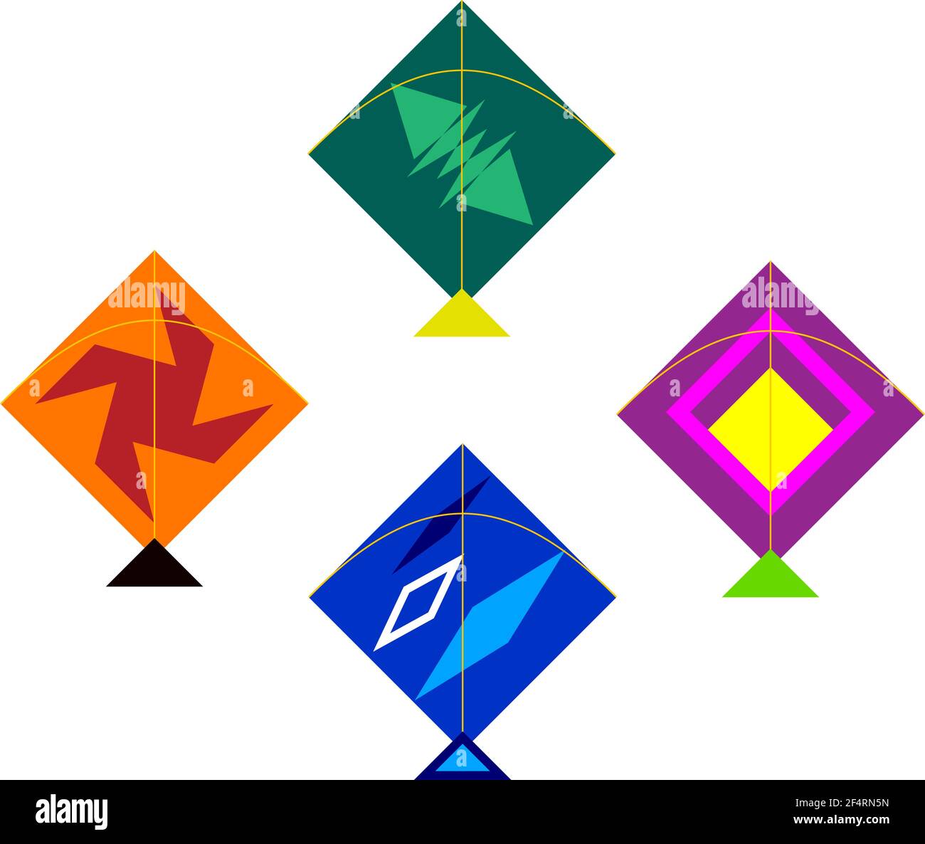 Kite Design Collection Vector Art Illustration Stock Vector Image & Art ...