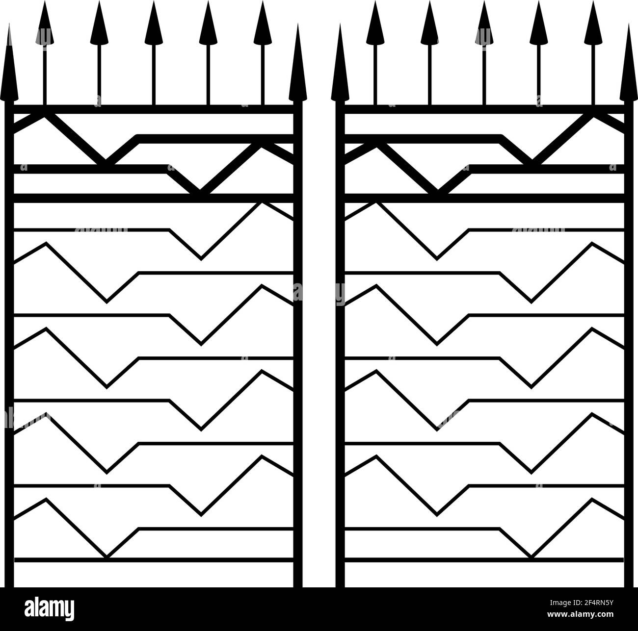 Wrought Iron Gate, Ornamental Design Vector Illustration Stock Vector ...