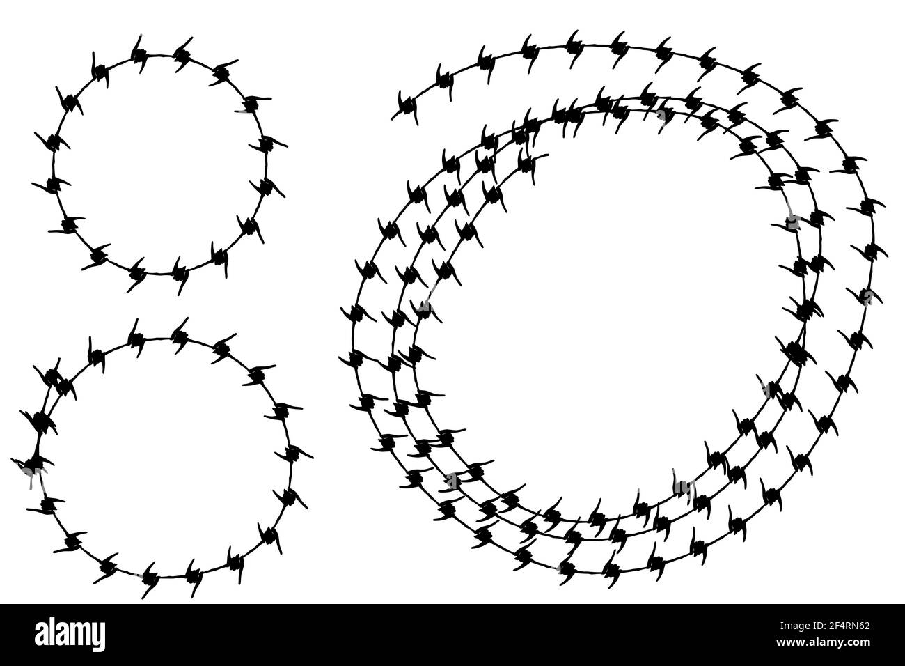 Barb Wire Border Vector