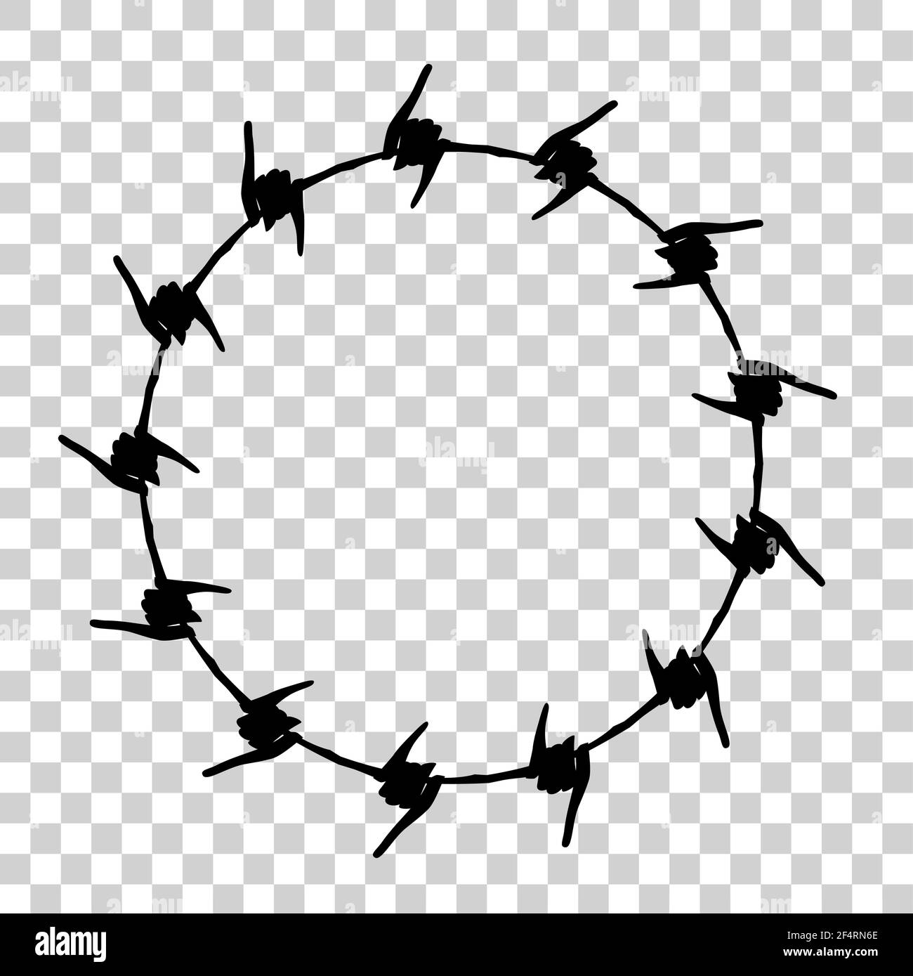 Vector Frame Silhouette Barbed Wire, Circle Shape, at transparent ...