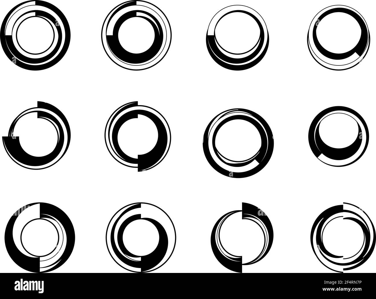 Circle Stylized Abstract Shape Vector Art Illustration Stock Vector ...