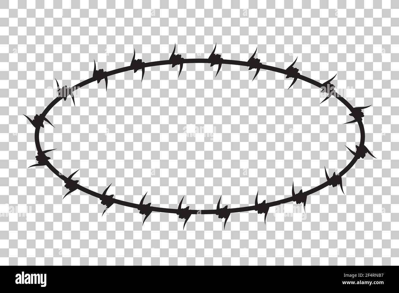 Vector Frame Silhouette Barbed Wire, Oval Shape Stock Vector Image ...
