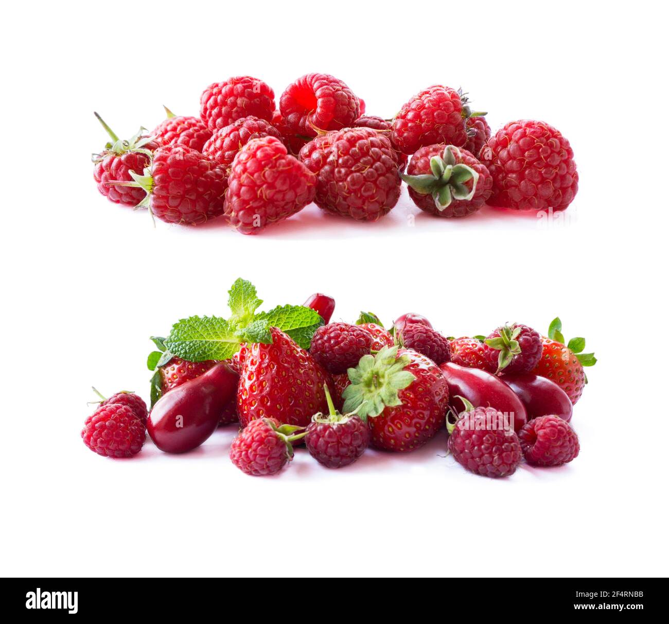 Ripe red berries isolated on white background.Juicy and delicious ...