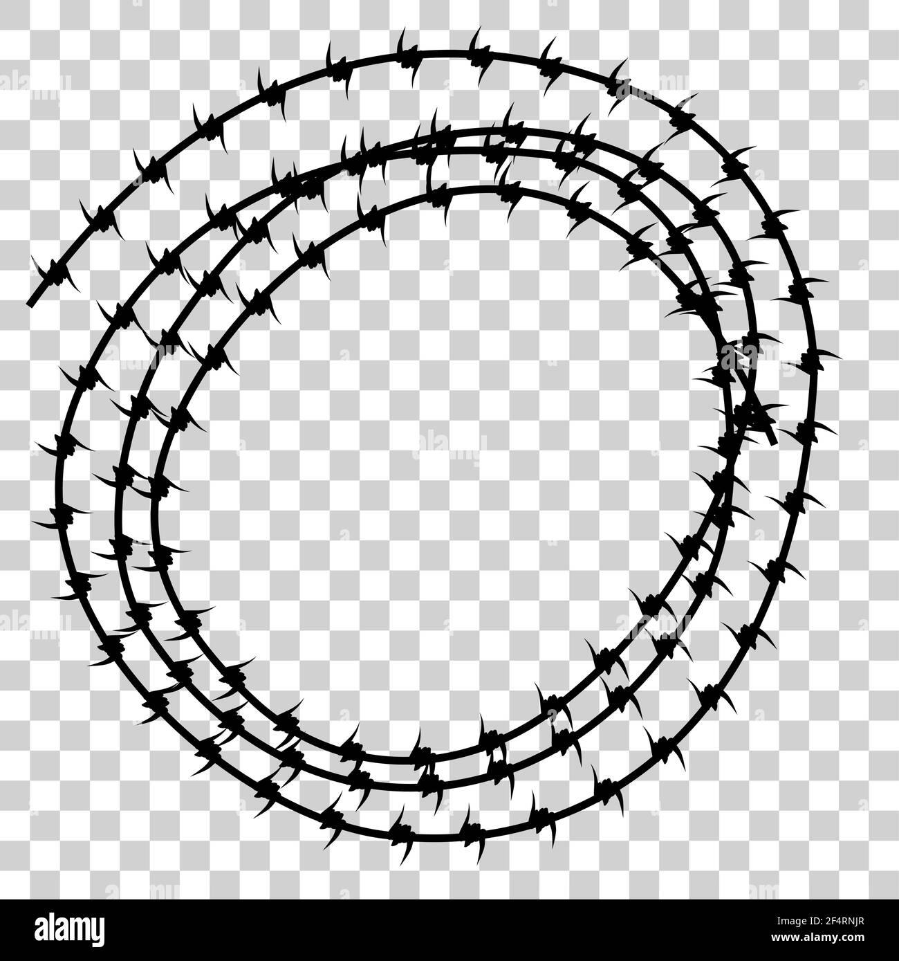 Vector Frame Silhouette Barbed Wire, Circle Shape, at transparent ...