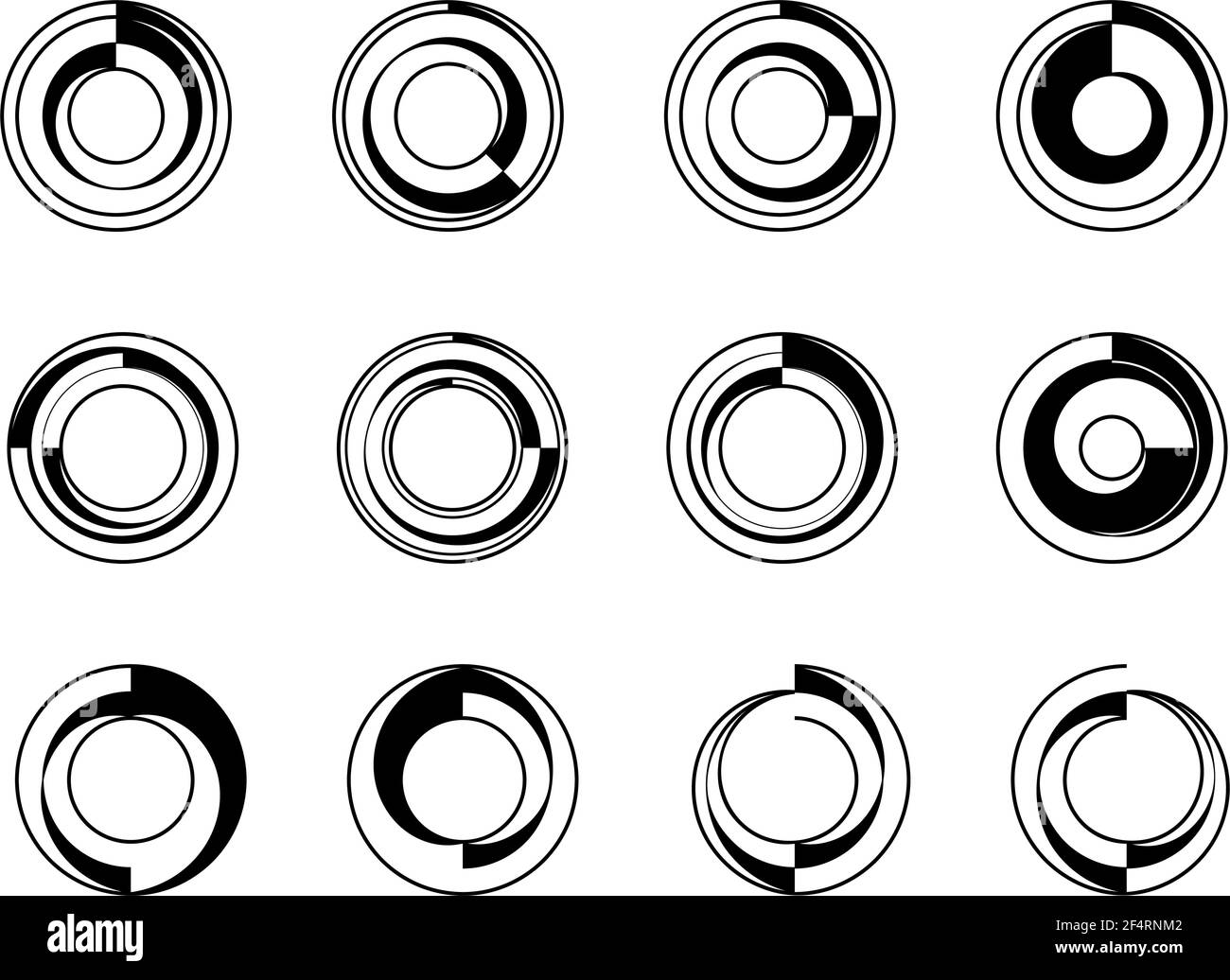 Circle Stylized Abstract Shape Vector Art Illustration Stock Vector ...
