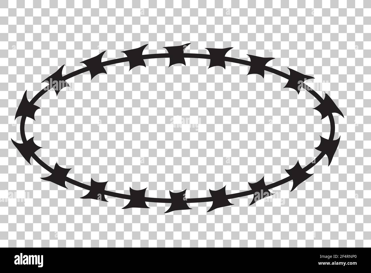 Vector Frame Silhouette Barbed Wire, Oval Shape Stock Vector Image ...