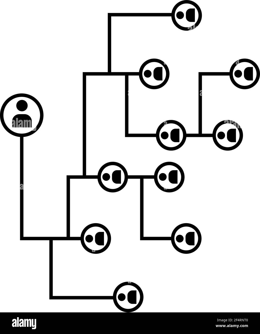Network Connection, Hub, Social Network Isolated Flat Line Icon Vector ...