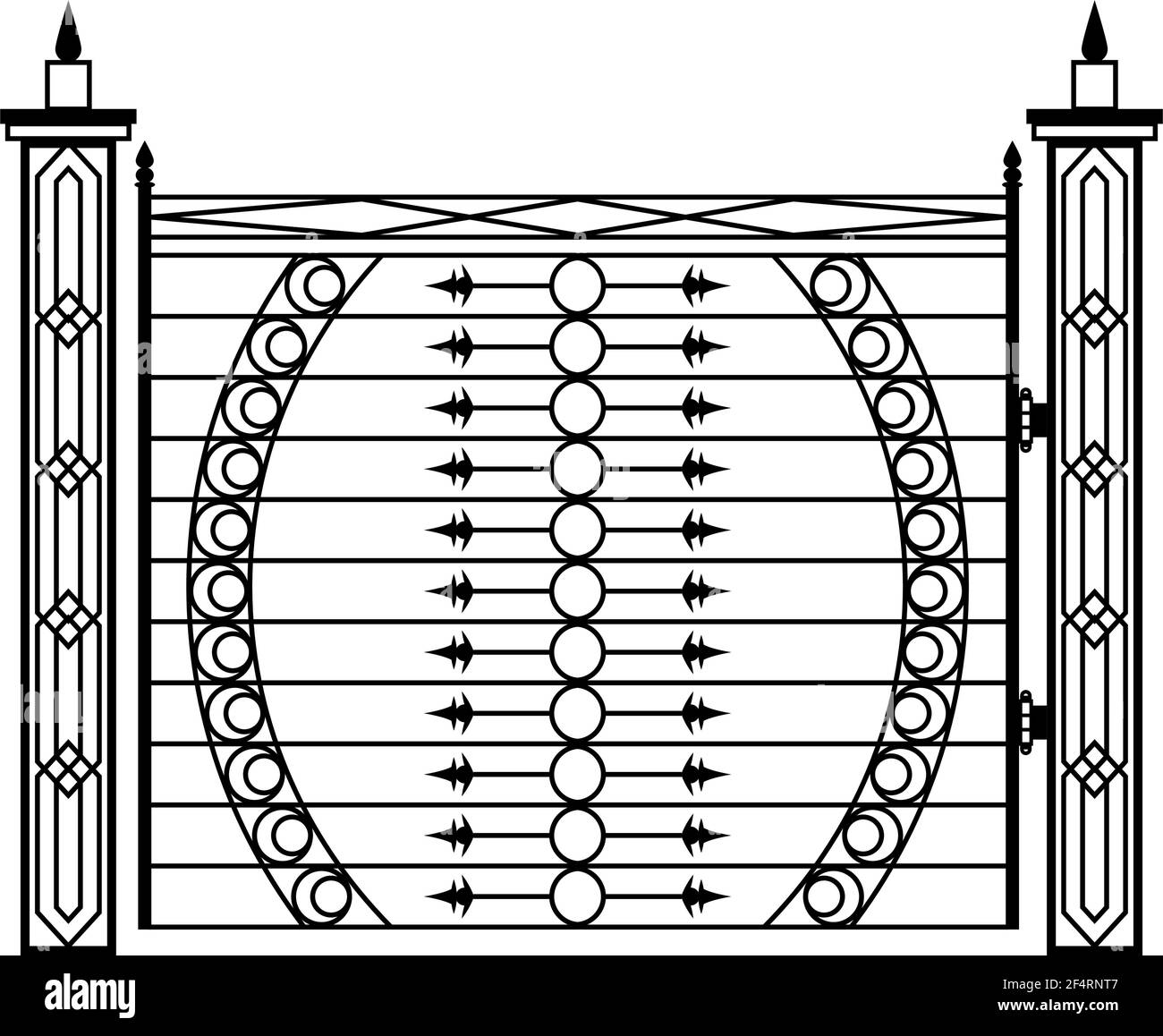 Wrought Iron Gate, Ornamental Design Vector Illustration Stock Vector ...