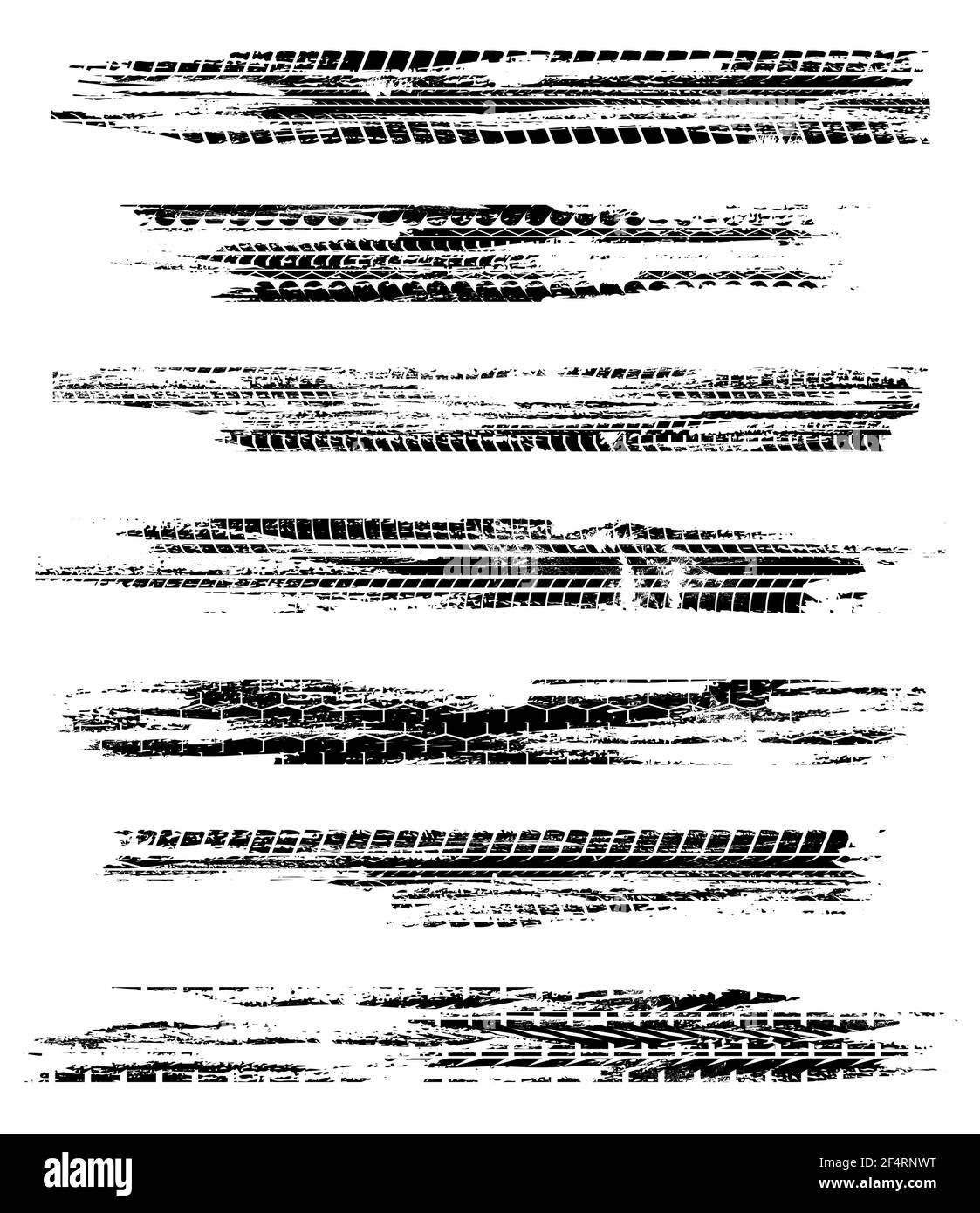 Tire track traces and treads, car races, motocross and motorcycle ...