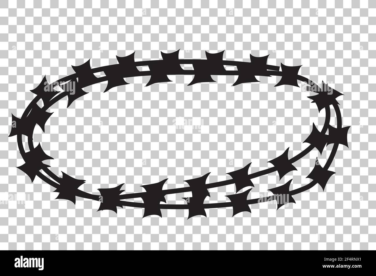 Vector Frame Silhouette Barbed Wire, Oval Shape Stock Vector Image ...