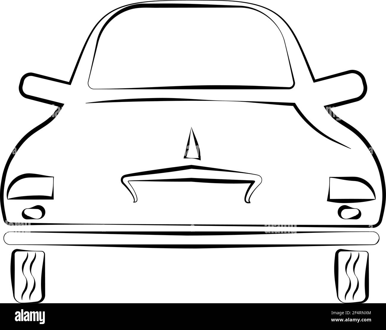 Car line art front hi-res stock photography and images - Alamy