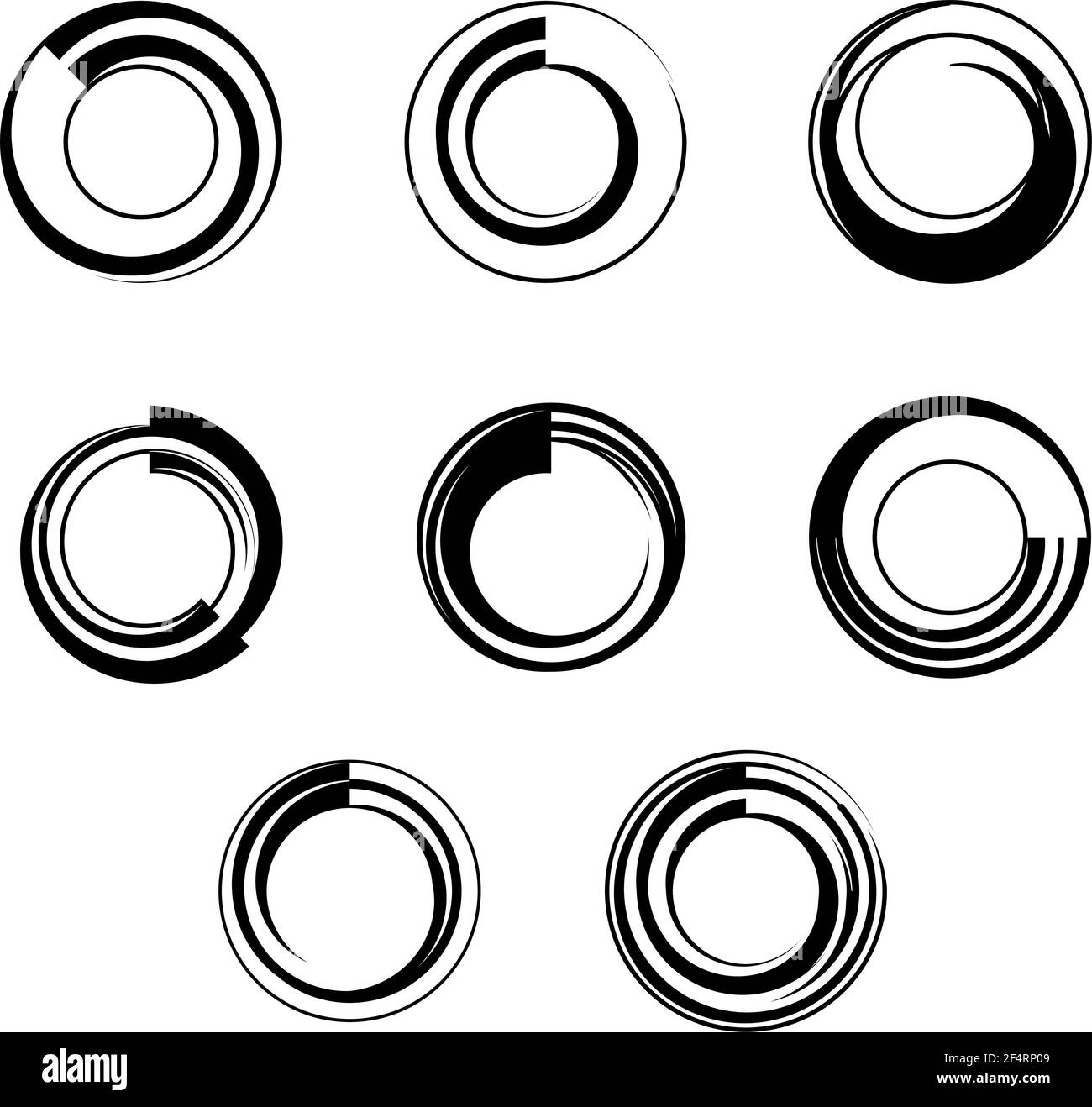 Circle Stylized Abstract Shape Vector Art Illustration Stock Vector ...