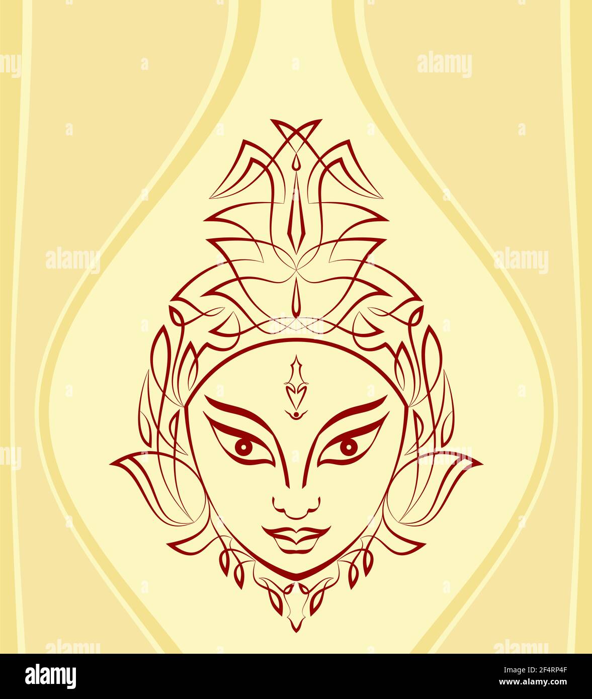 Durga Goddess of Power Vector Illustration Stock Vector Image & Art - Alamy