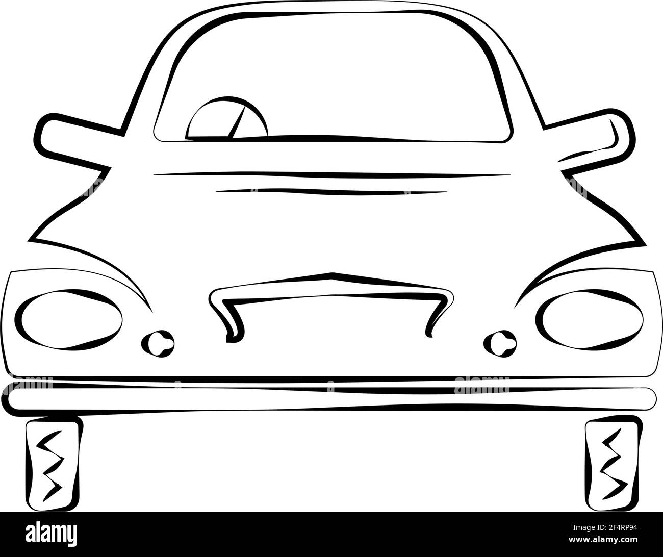 Car line art front hi-res stock photography and images - Alamy