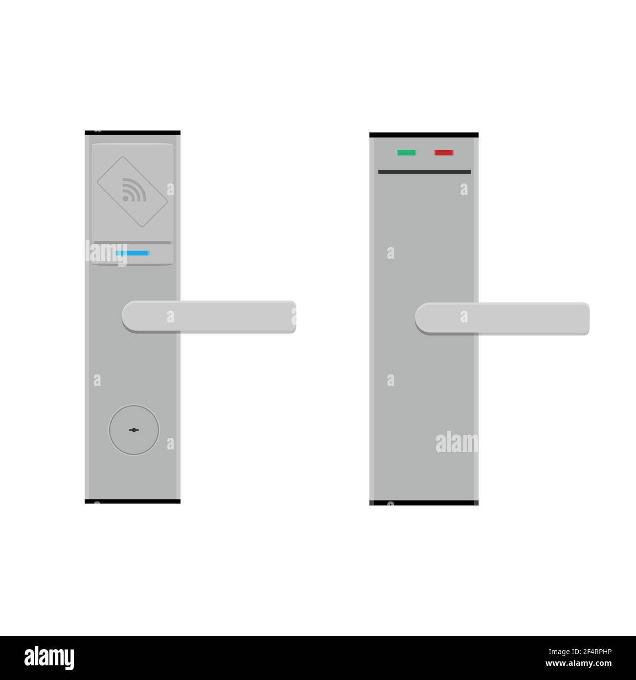 Smart card door key lock system in hotel isolated on white background ...