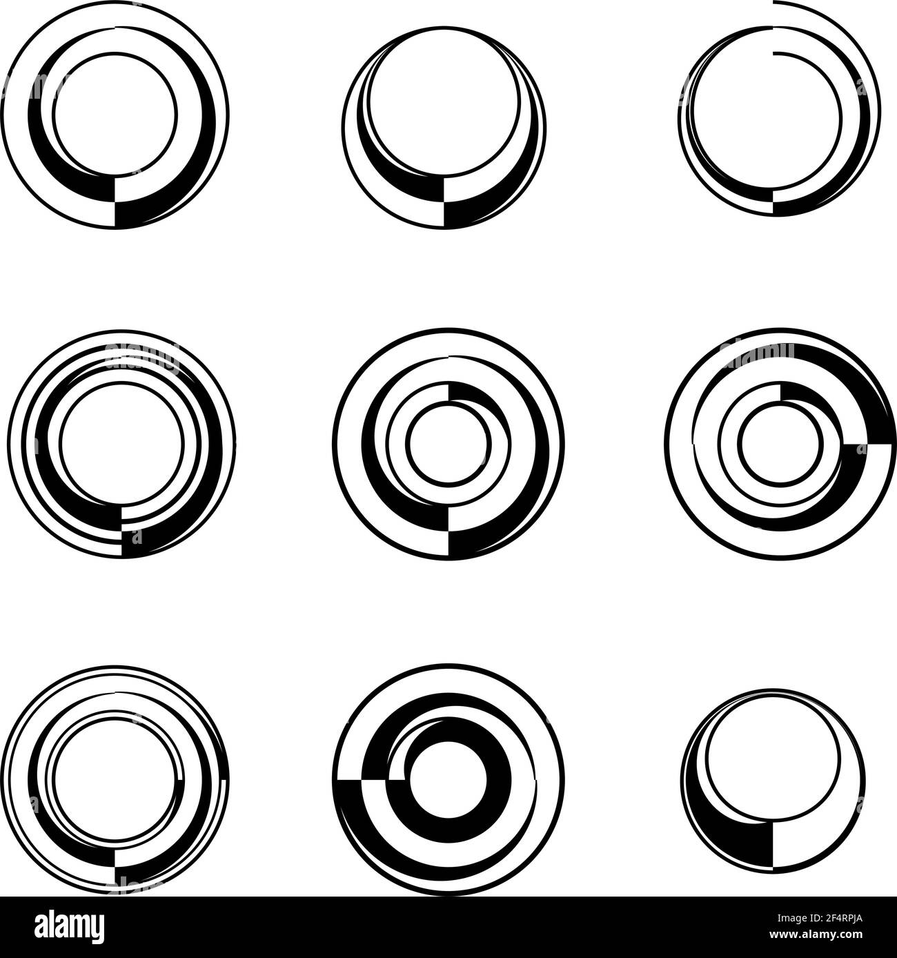 Circle Stylized Abstract Shape Vector Art Illustration Stock Vector ...