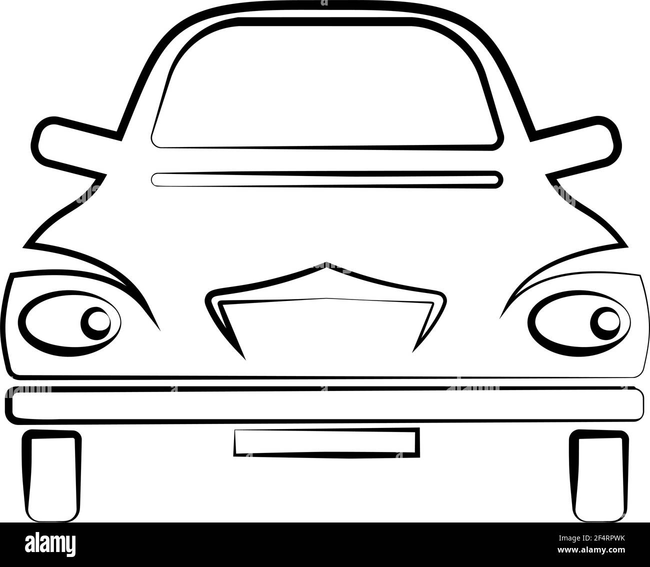 Car line art front hi-res stock photography and images - Alamy