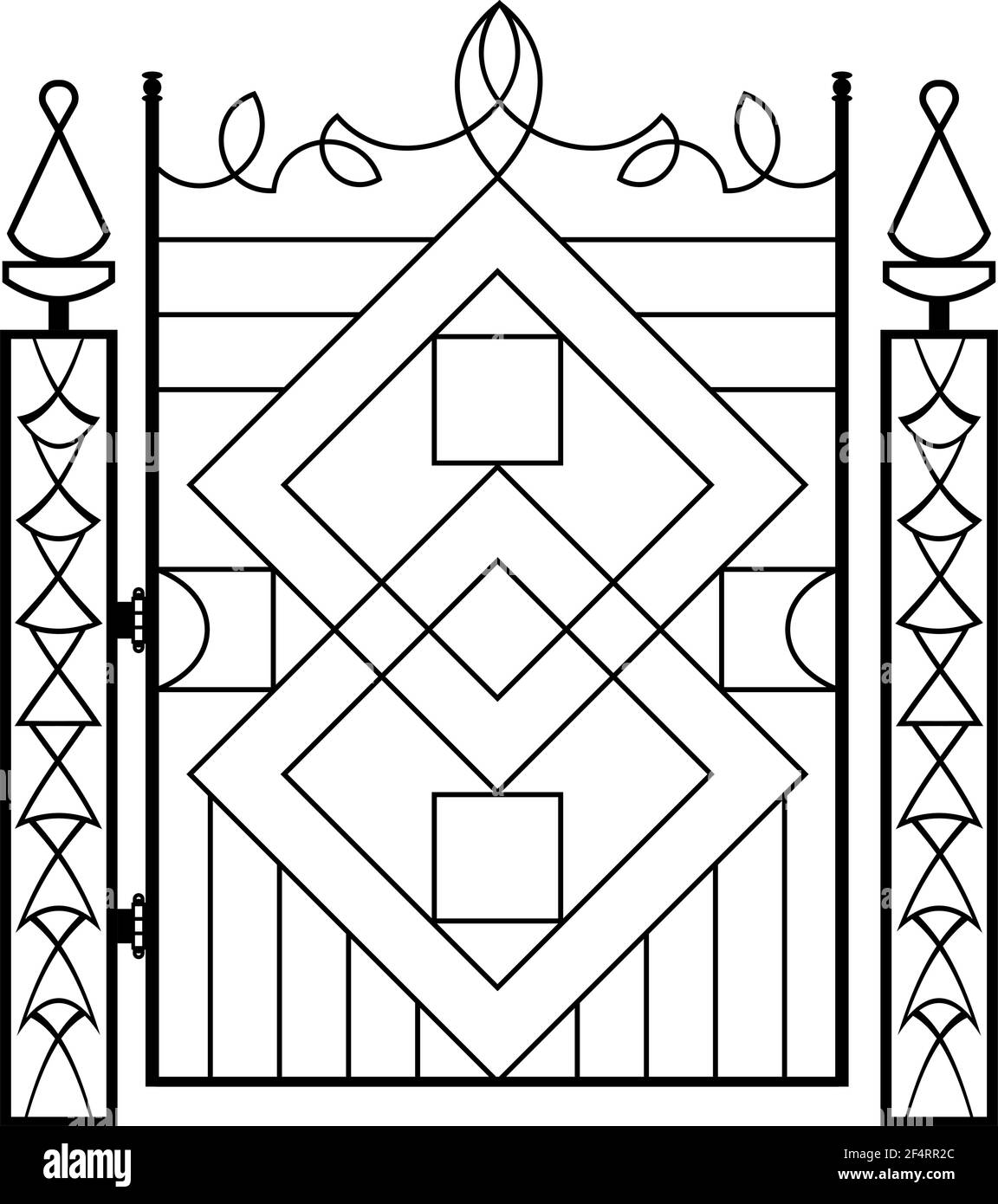 Wrought Iron Gate Pillar Vector Illustration Stock Vector Image & Art ...