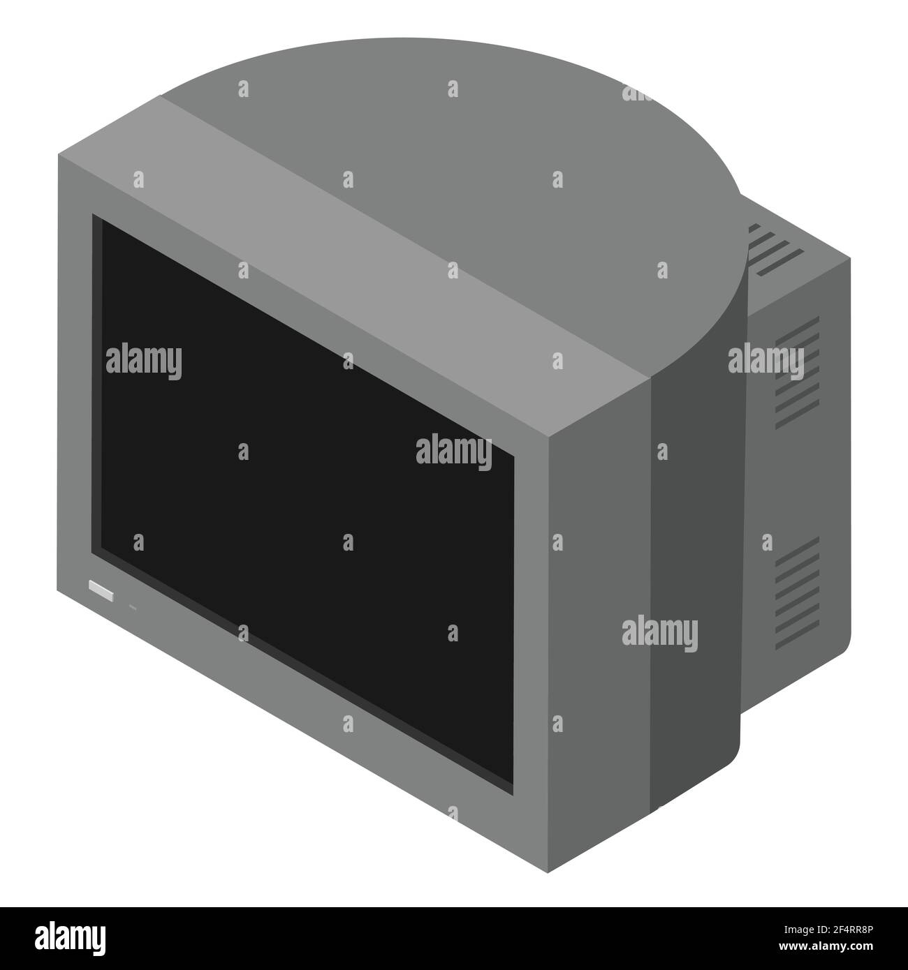 Retro old TV television isolated on white background. Isometric view ...