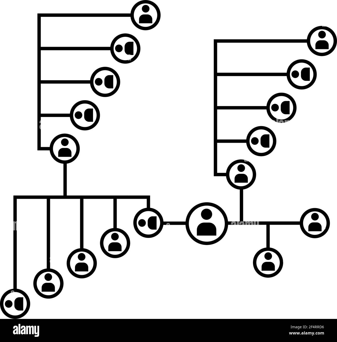 Network Connection, Hub, Social Network Isolated Flat Line Icon Vector ...