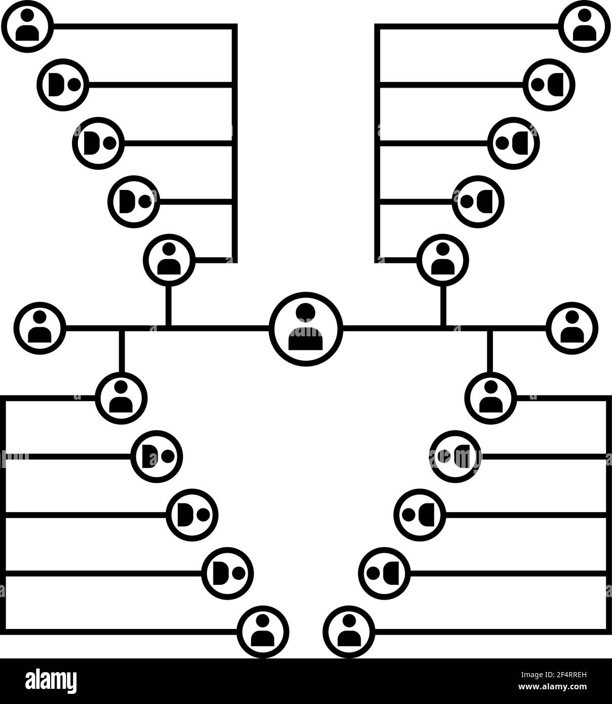 Network Connection, Hub, Social Network Isolated Flat Line Icon Vector ...