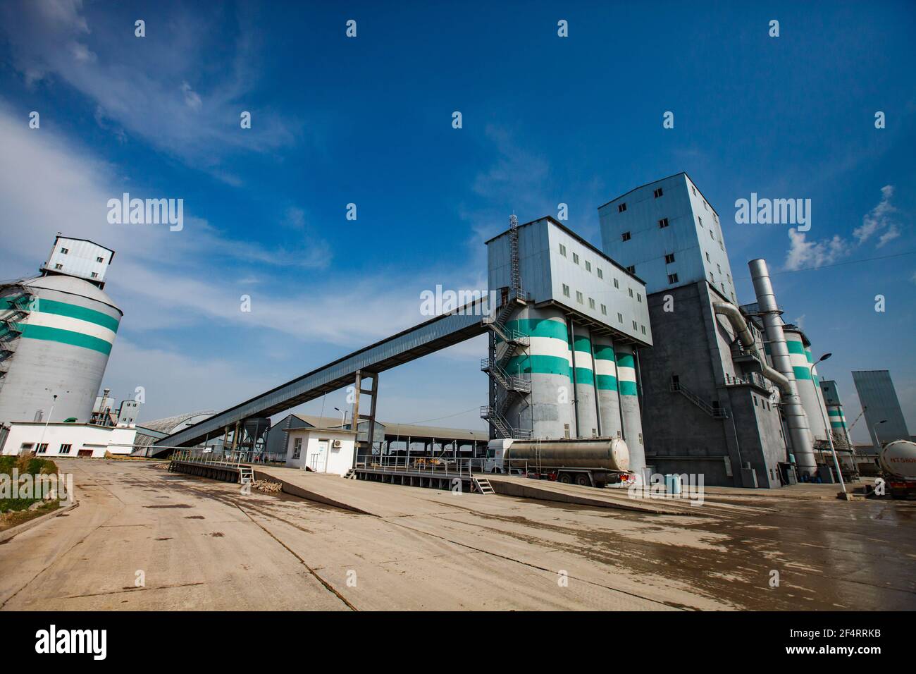 Standard Cement plant. Concrete silos and industrial buildings ...