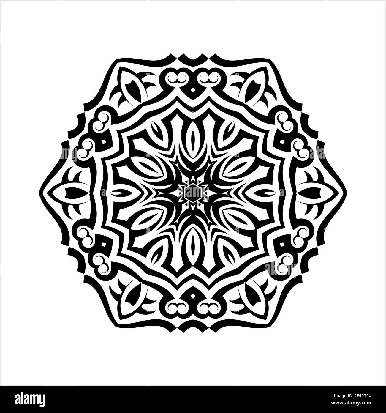 Tribal Tattoo Circular Design Vector Art Illustration Stock Vector ...