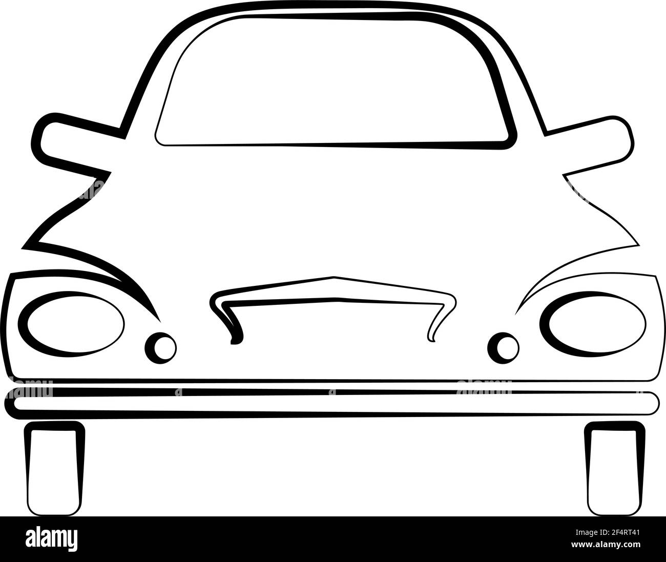 Car line art front hi-res stock photography and images - Alamy