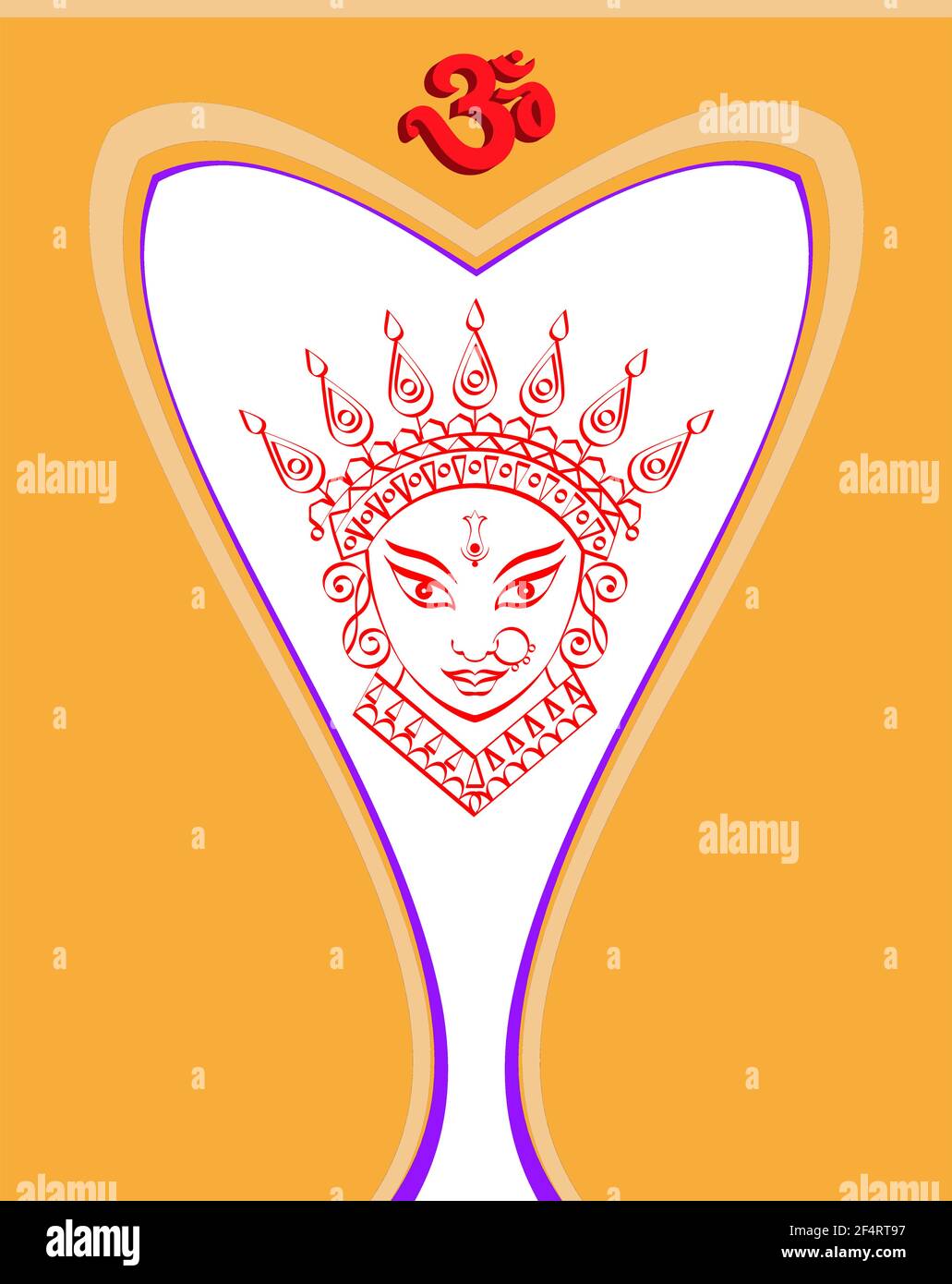 Durga Goddess Of Power, Divine Mother Of The Universe Design, Vector ...