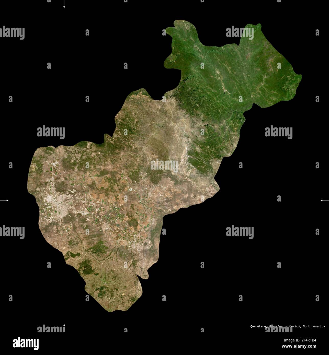 Queretaro, state of Mexico. Sentinel-2 satellite imagery. Shape ...